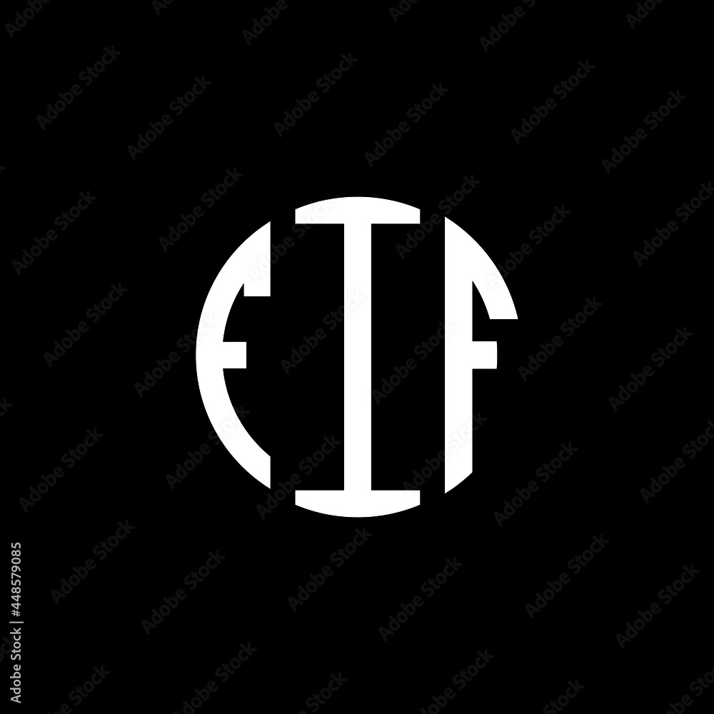 FIF letter logo design. FIF letter in circle shape. FIF Creative three ...