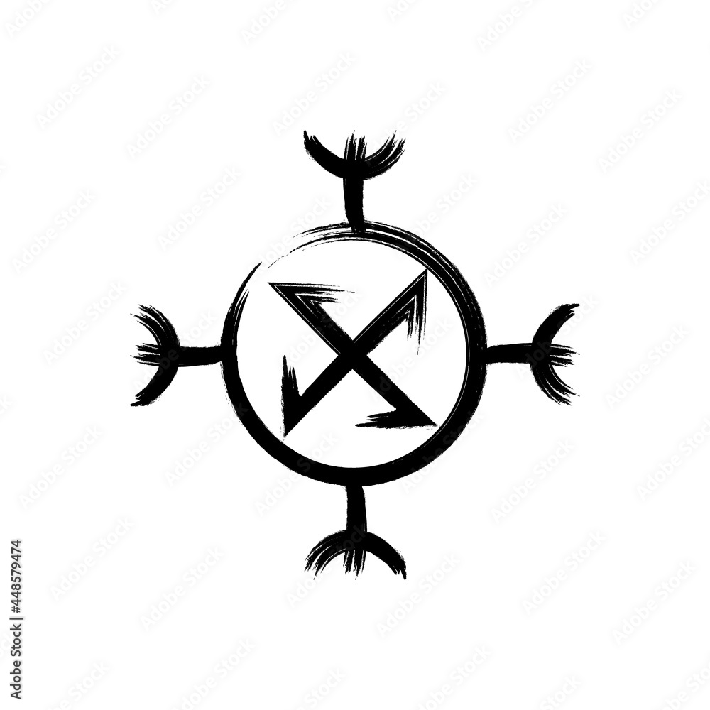 Ragnarok symbol brush stroke icon. Clipart image isolated on white ...