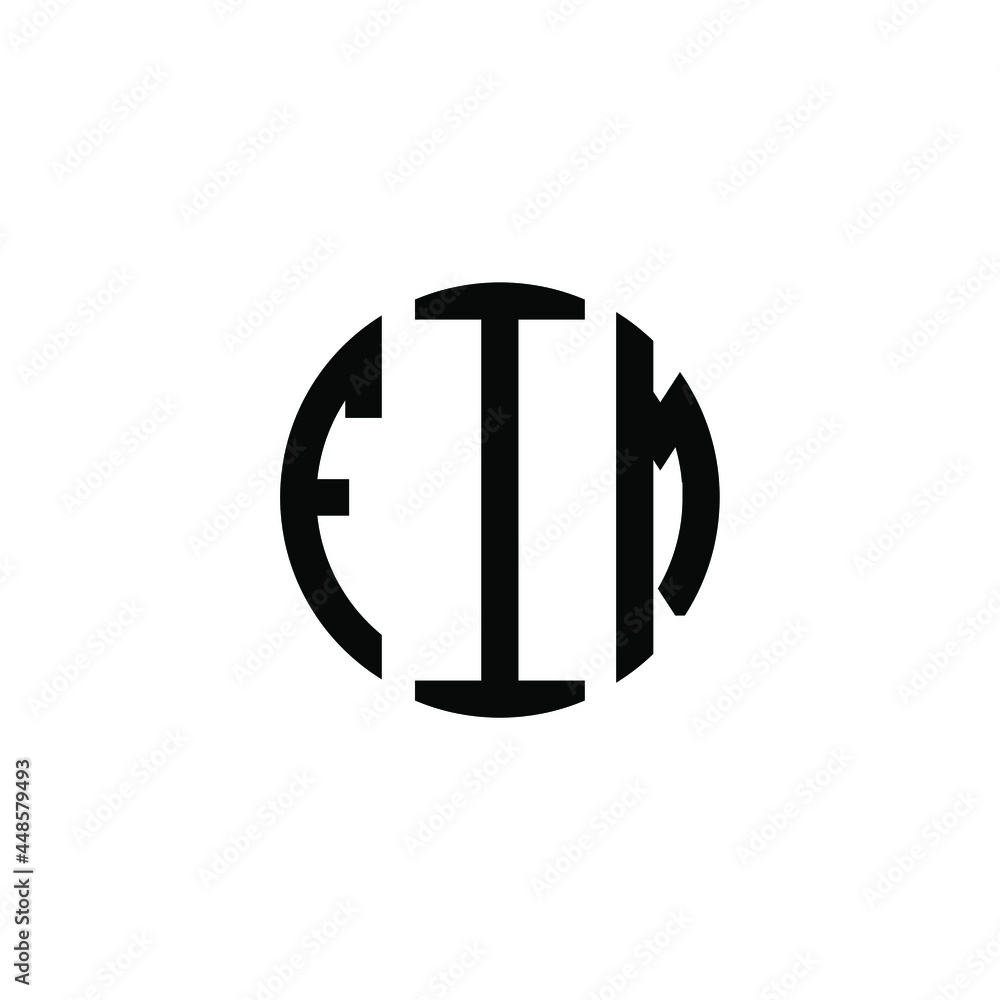 FIM letter logo design. FIM letter in circle shape. FIM Creative three ...