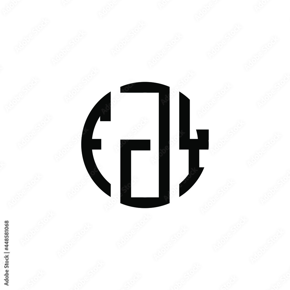 FJY letter logo design. FJY letter in circle shape. FJY Creative three ...