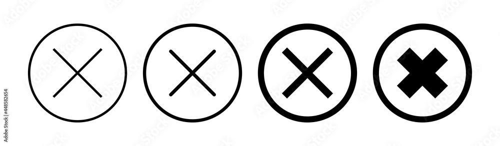 Close icon set. Delete icon vector. cross sign Stock Vector | Adobe Stock