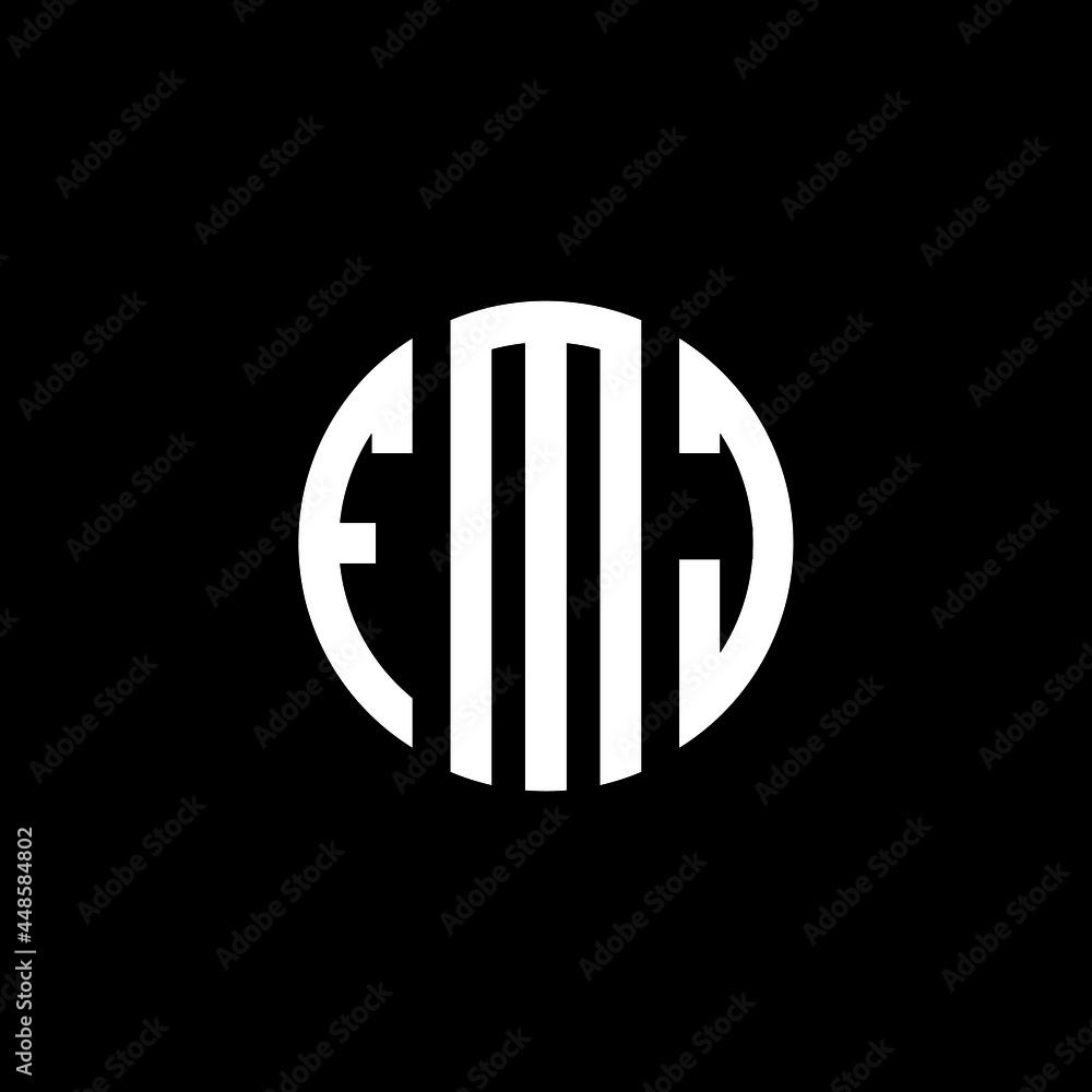 FMJ letter logo design. FMJ letter in circle shape. FMJ Creative three ...