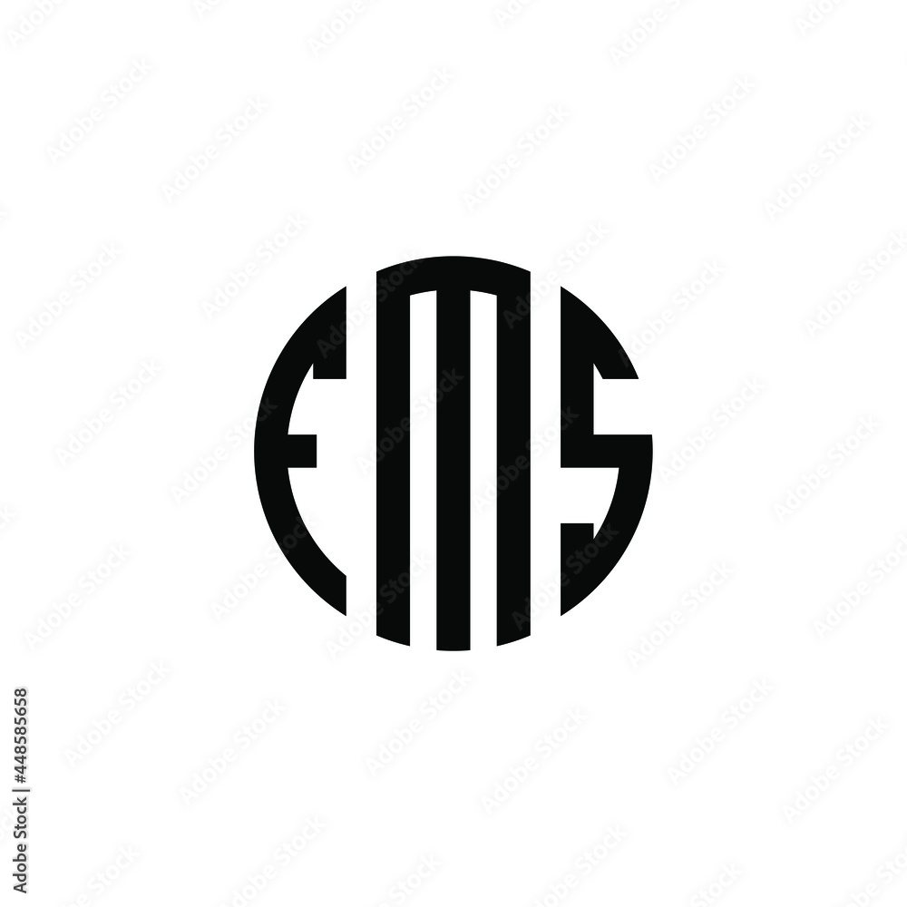 FMS letter logo design. FMS letter in circle shape. FMS Creative three ...