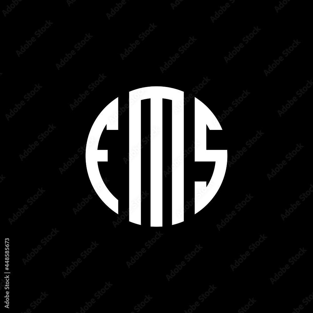 FMS letter logo design. FMS letter in circle shape. FMS Creative three ...