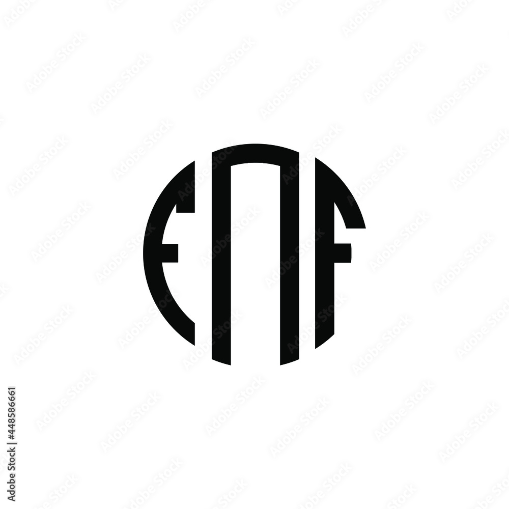 FNF letter logo design. FNF letter in circle shape. FNF Creative three ...