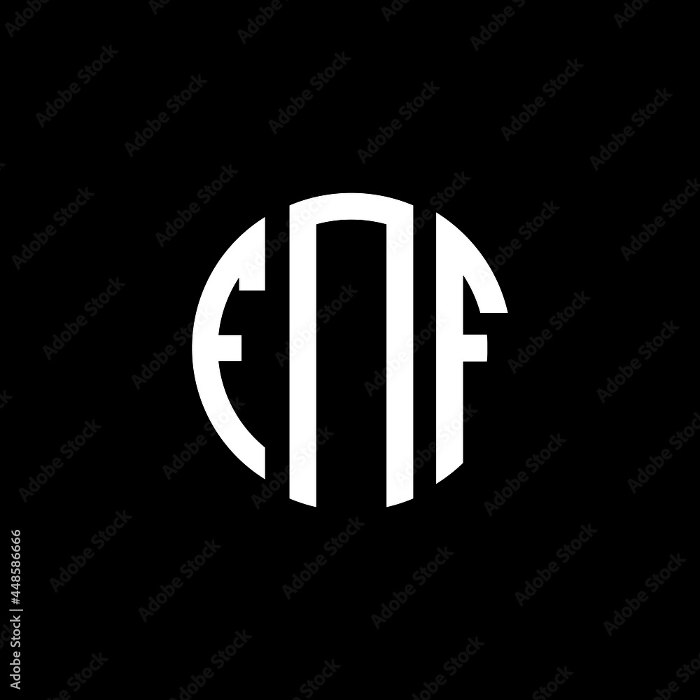 FNF letter logo design. FNF letter in circle shape. FNF Creative three ...