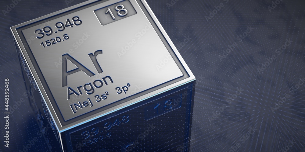 Argon. Element 18 of the periodic table of chemical elements. Stock ...
