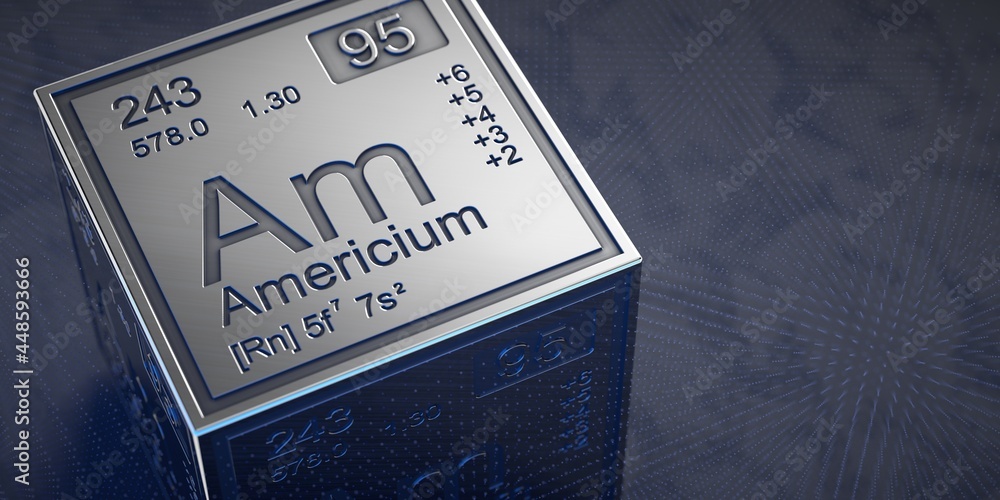 Americium. Element 95 of the periodic table of chemical elements. Stock ...