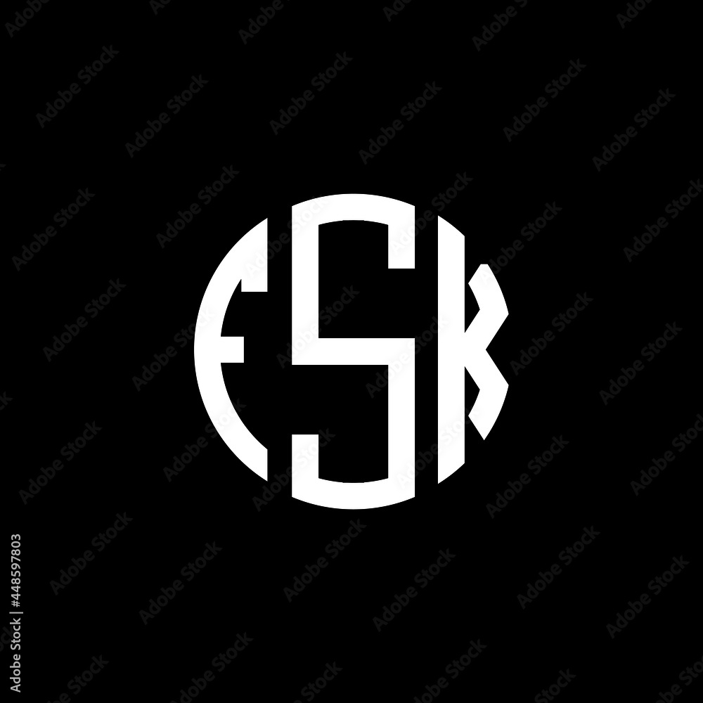FSK letter logo design. FSK letter in circle shape. FSK Creative three ...