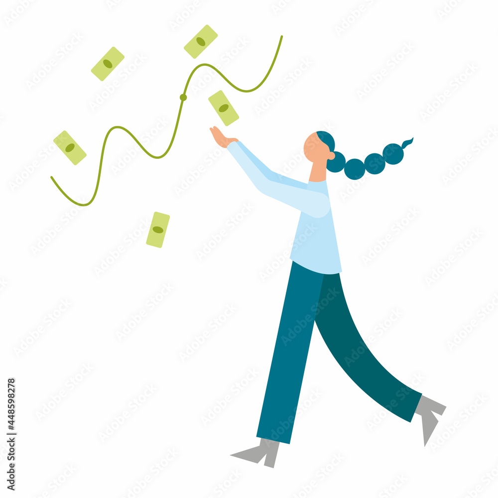 Business concept cash flows of company and female accountant catche ...