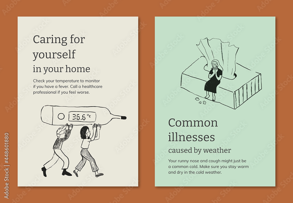 Common Illness Poster Layout Stock Template | Adobe Stock
