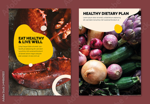 Printable Healthy Eating Poster Layout Stock Template | Adobe Stock