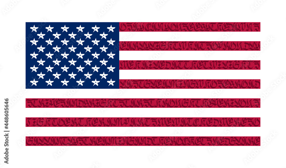 USA flag. Colored flag of america. Abstract USA flag with national ...
