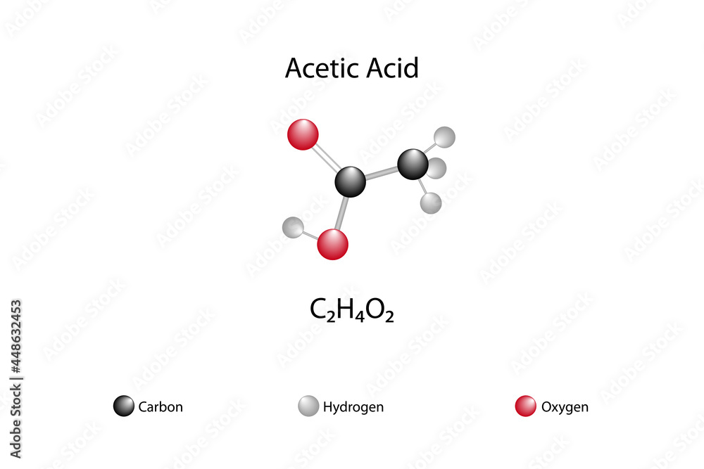 Molecular formula of acetic acid. Chemical structure of acetic acid ...