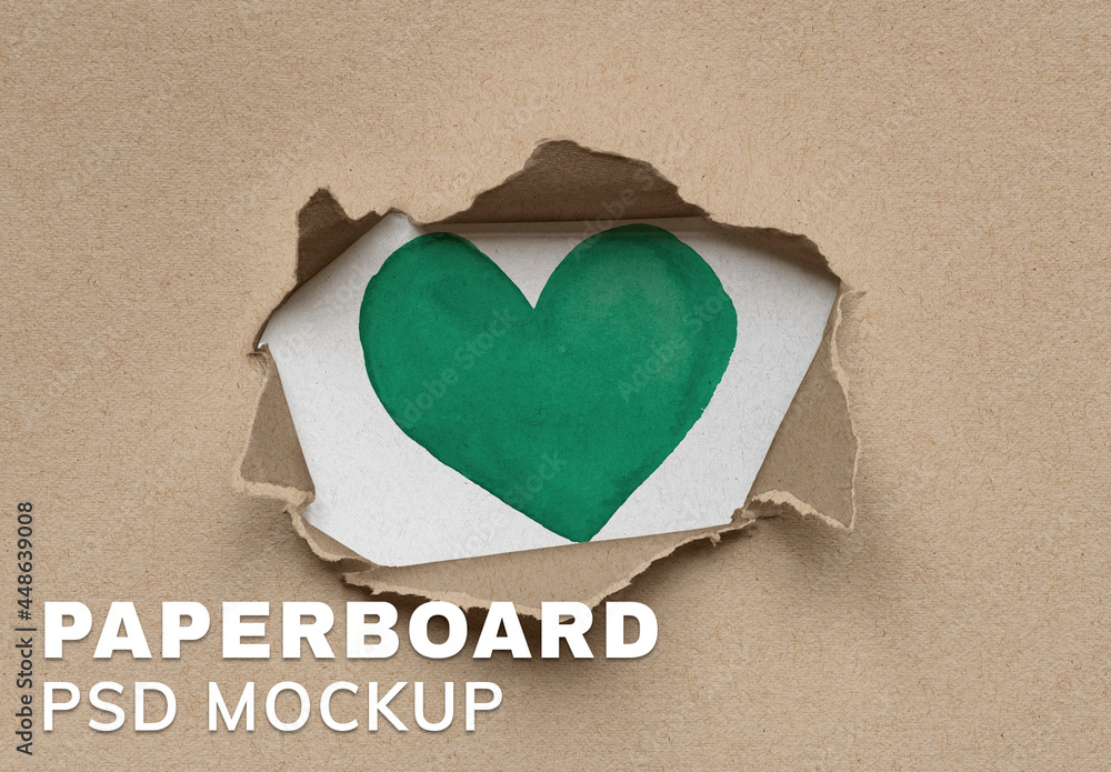Green Heart Inside Eco Friendly Torn Kraft Paperboard Stock Template ...