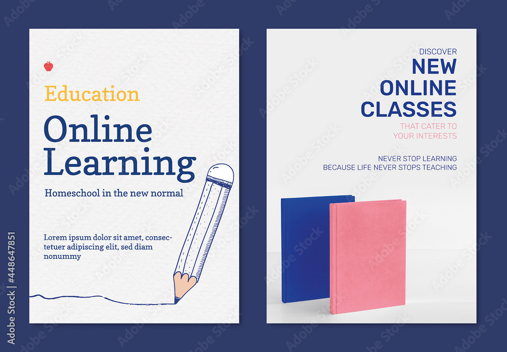 Online Learning Poster Layout Future Technology Stock Template | Adobe ...
