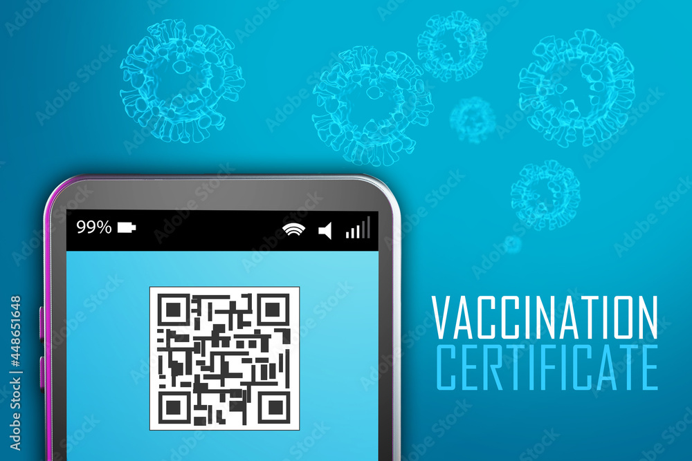 Vaccination certificate. Vaccination document on phone. Coronavirus ...