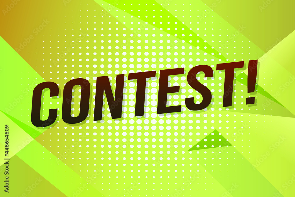 contest word concept vector illustration with lines 3d style for social ...