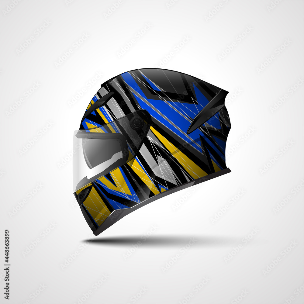 Racing Sport helmet wrap decal and vinyl sticker design for Sport Car ...