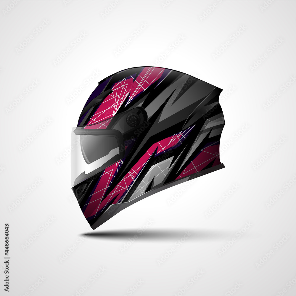 Racing Sport helmet wrap decal and vinyl sticker design for Sport Car ...