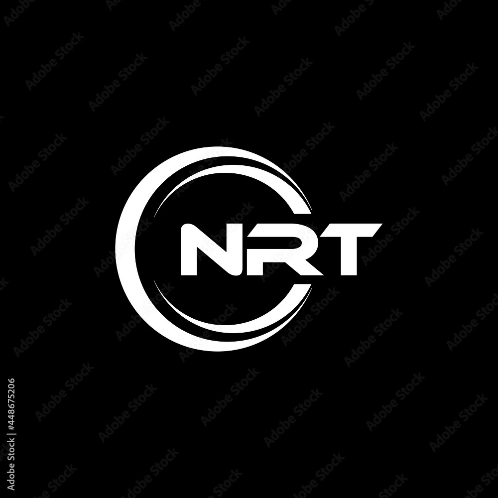 NRT letter logo design with black background in illustrator, vector ...