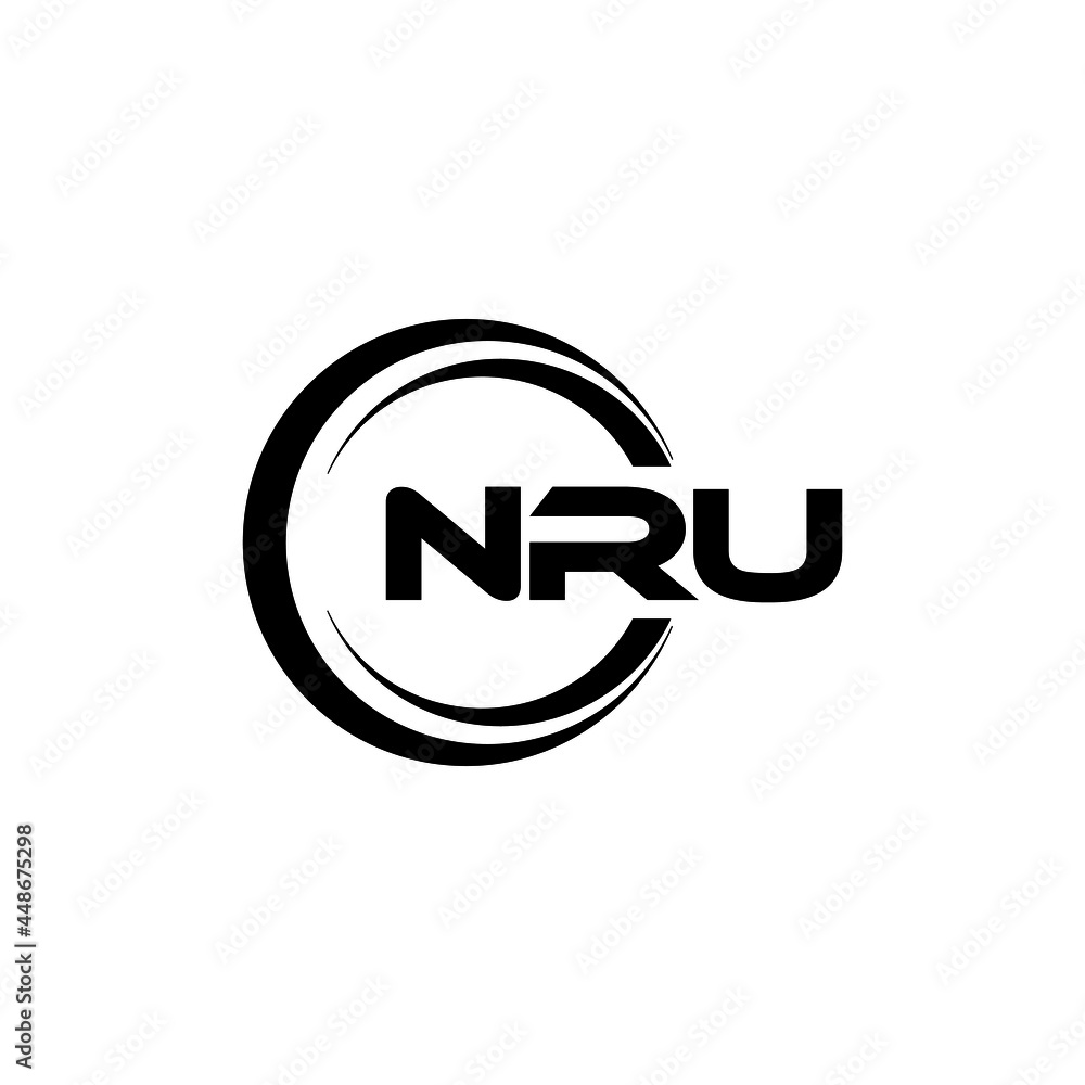 NRU letter logo design with white background in illustrator, vector ...