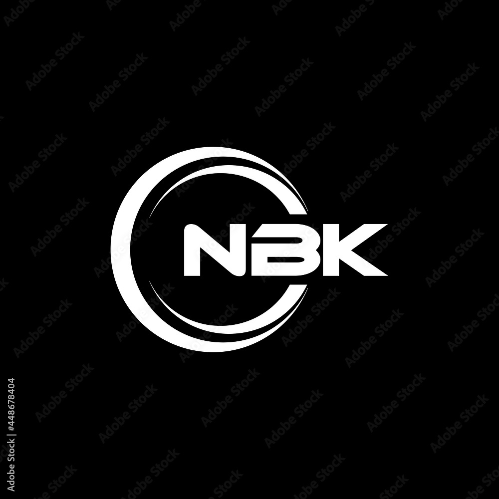 NBK letter logo design with black background in illustrator, vector ...