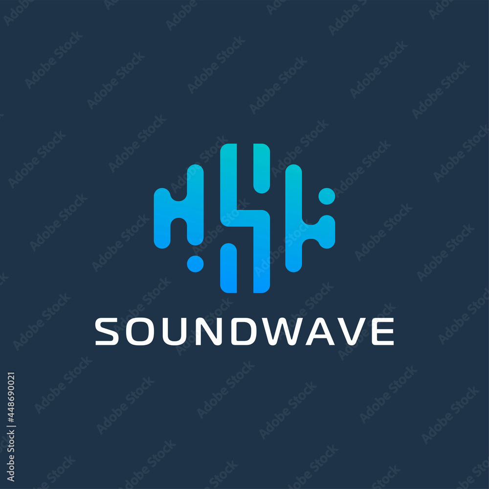 Abstract Letter S Soundwave Logo design isolated on Black Background ...