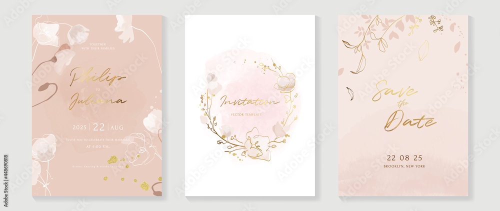 Abstract art background vector. Luxury invitation card background with ...