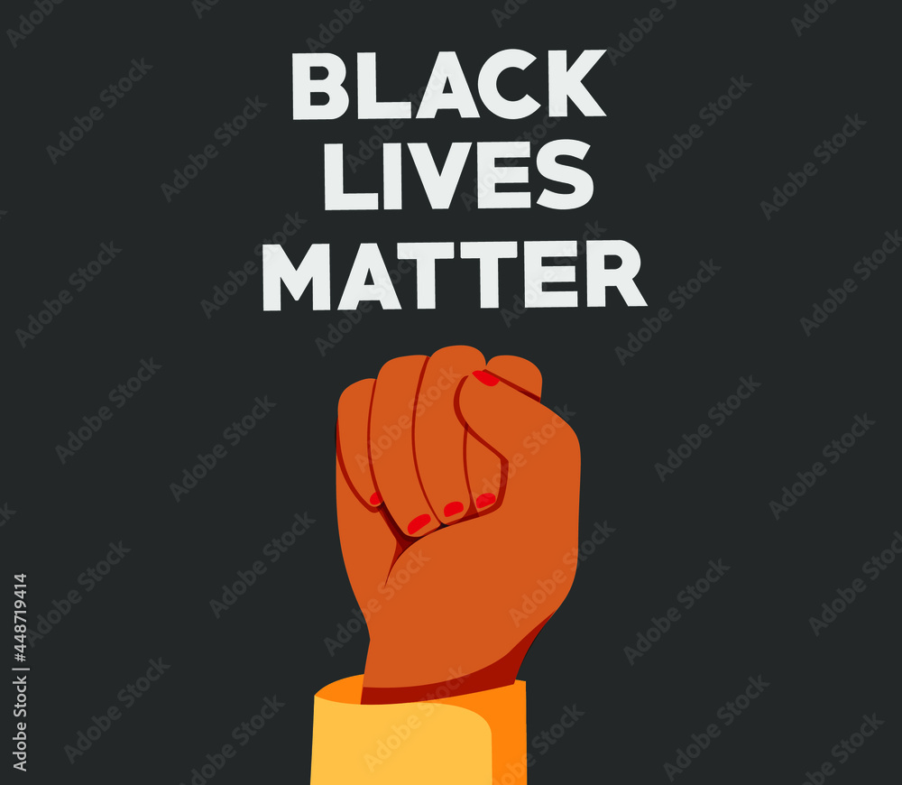 Vetor de Stop racism. Black lives matter. African American arm gesture ...