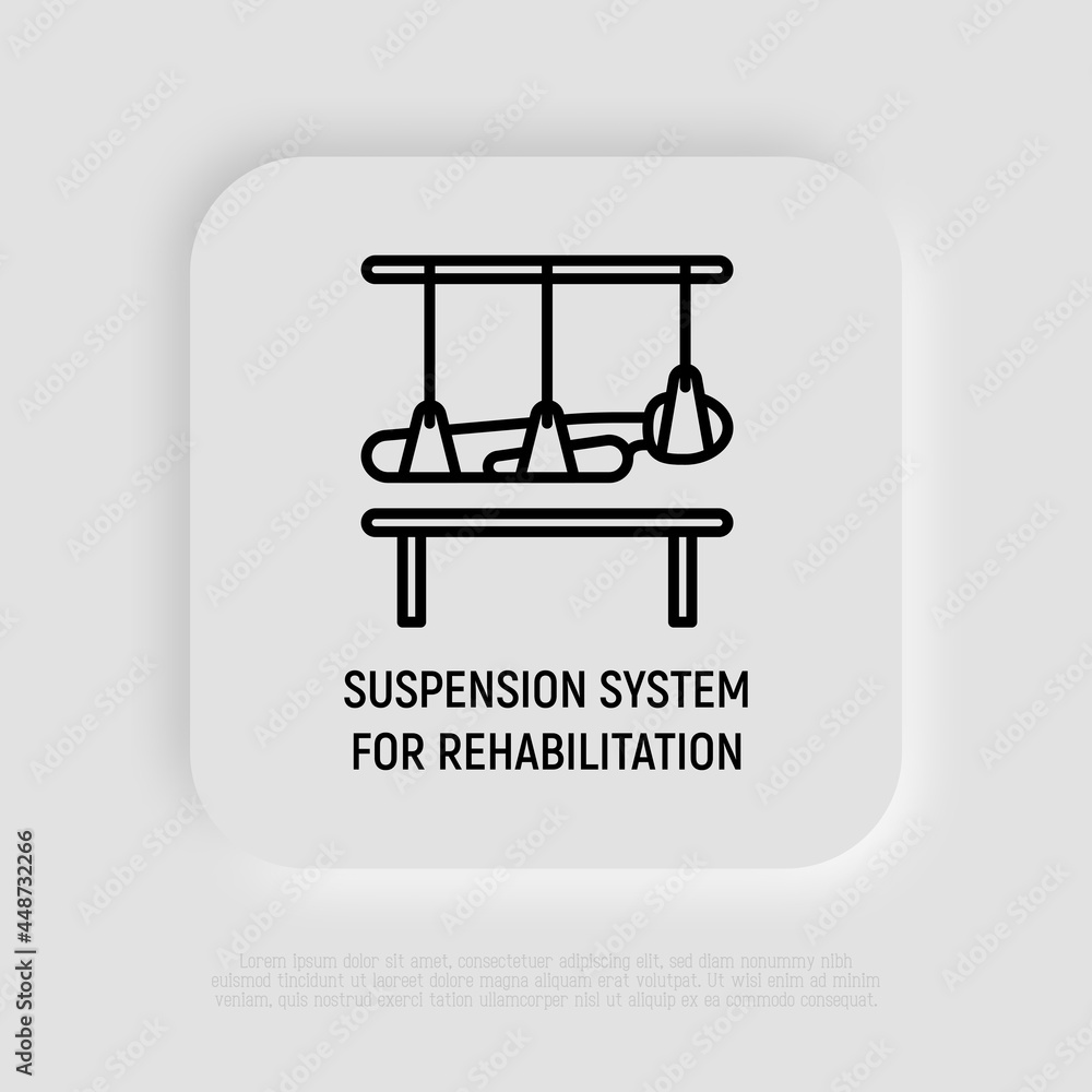 Rehabilitation for disabled or people with trauma thin line icon ...