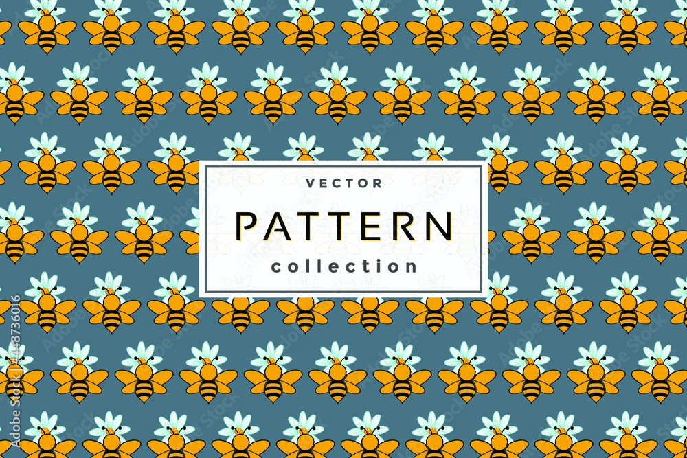 Honey Bees Seamless patterns design,Bees Fabrics patterns design ...