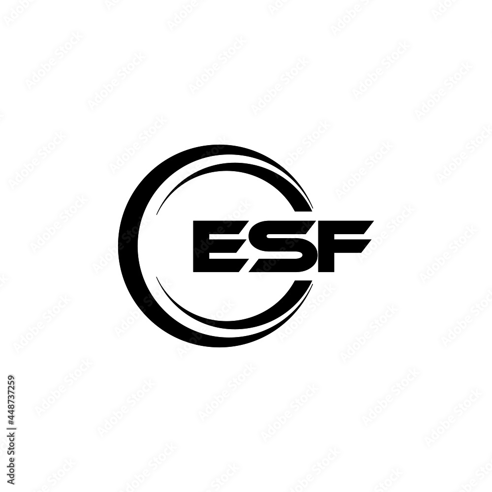 ESF letter logo design with white background in illustrator, vector ...