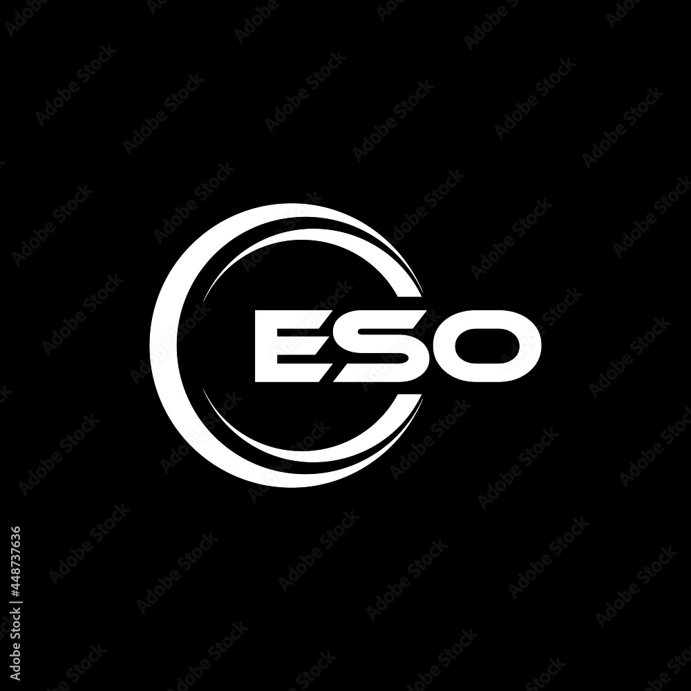 ESO letter logo design with black background in illustrator, vector ...
