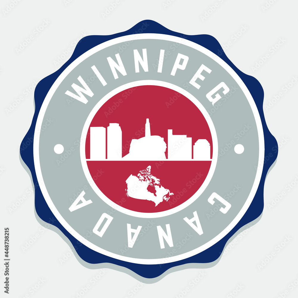 Winnipeg, MB, Canada Badge Map Vector Seal Vector Sign. National Symbol ...