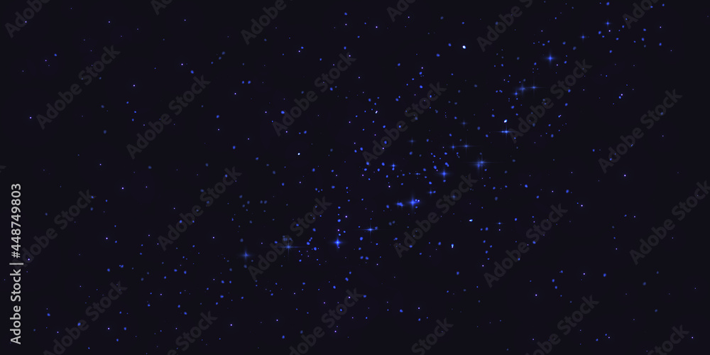 Astrology horizontal star universe background. Starry night sky, blue ...