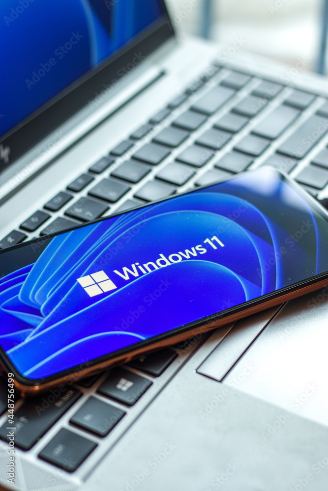 Assam, india - June 17, 2021 : Windows 11 logo on laptop screen stock ...