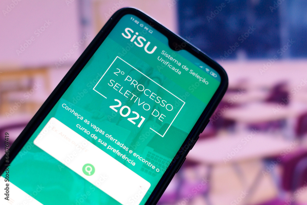 August 2, 2021, Brazil. In this photo illustration the Sisu (Sistema de ...