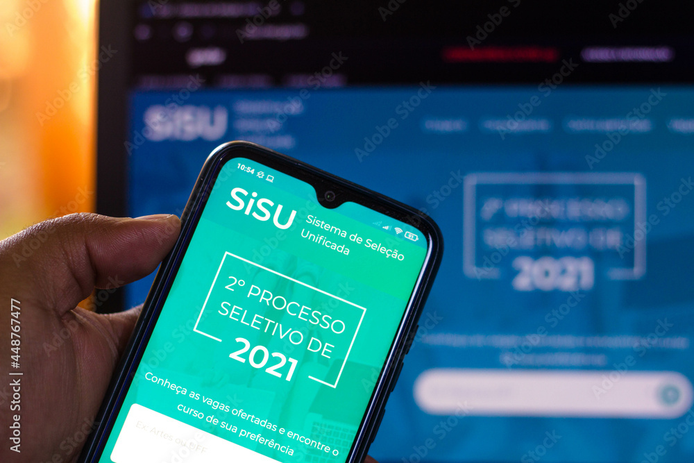 August 2, 2021, Brazil. In this photo illustration the Sisu (Sistema de ...