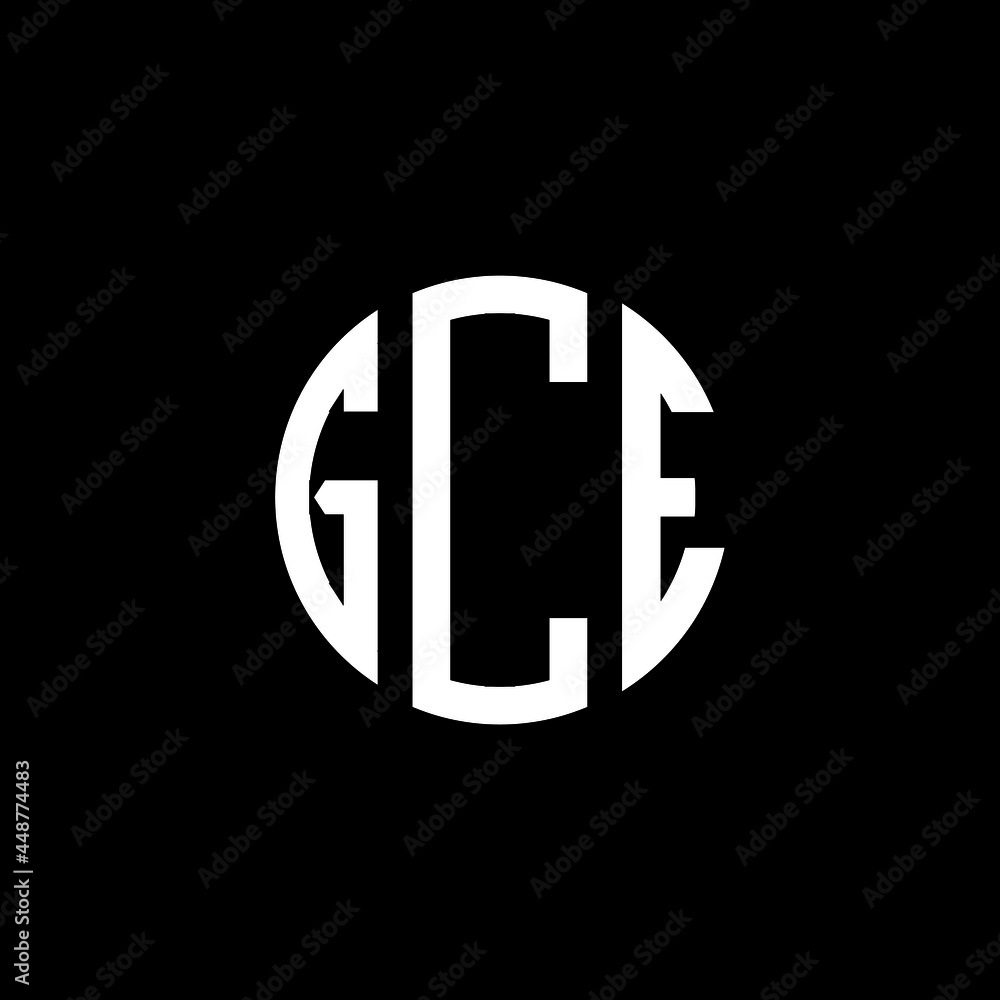 GCE letter logo design. GCE letter in circle shape. GCE Creative three ...