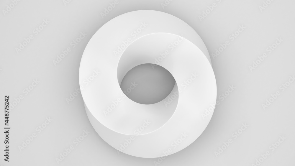 Abstract background work. Mobius strip shapes on white background ...