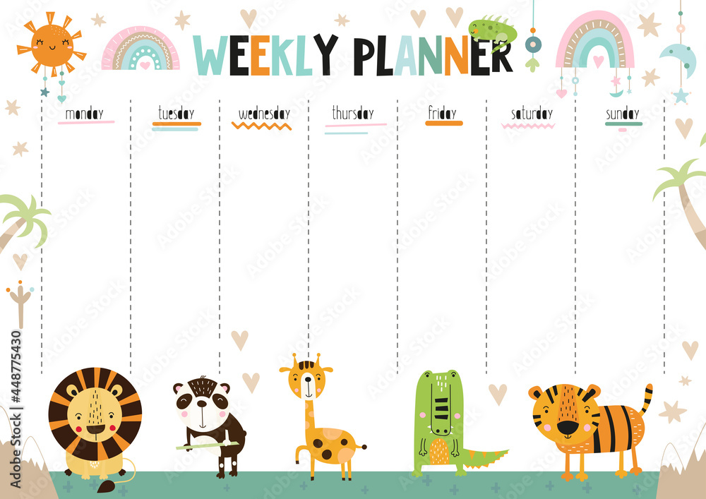 Weekly Planner Printable Kids