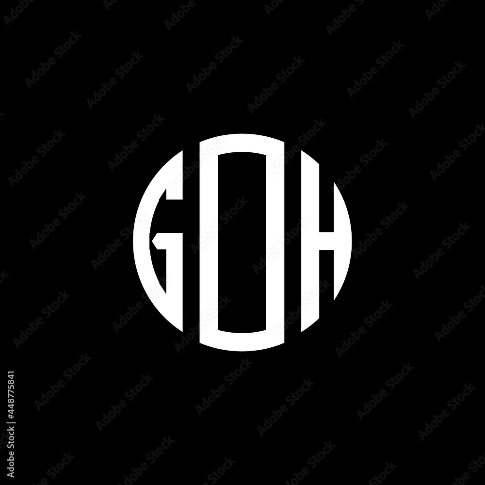GDH letter logo design. GDH letter in circle shape. GDH Creative three ...
