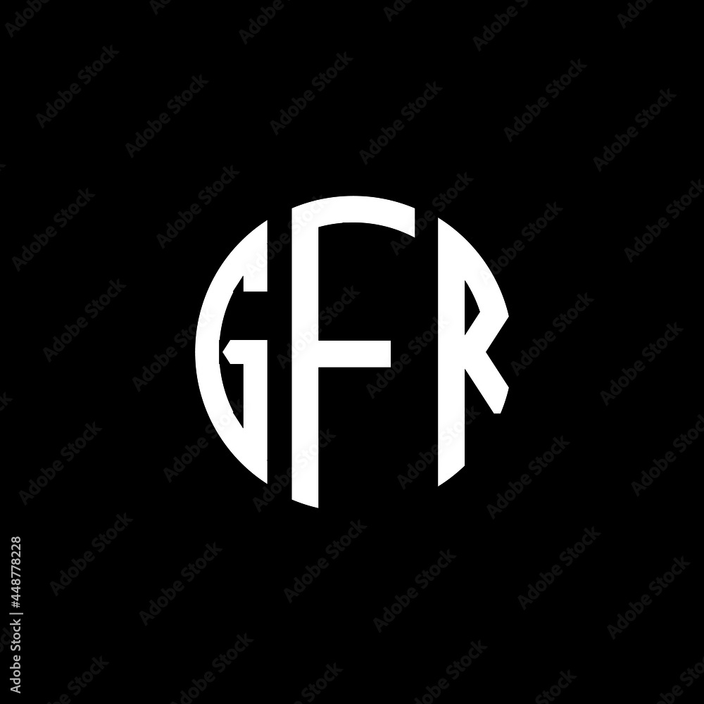 GFR letter logo design. GFR letter in circle shape. GFR Creative three letter logo. Logo with ...