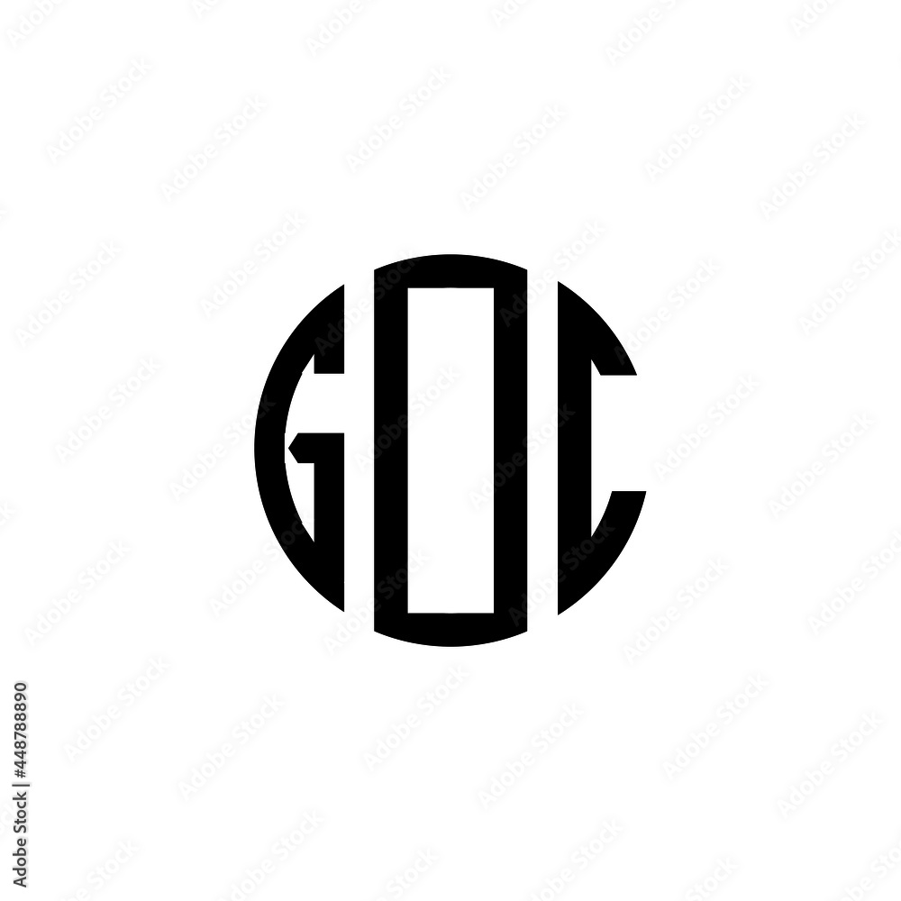 GOC letter logo design. GOC letter in circle shape. GOC Creative three ...