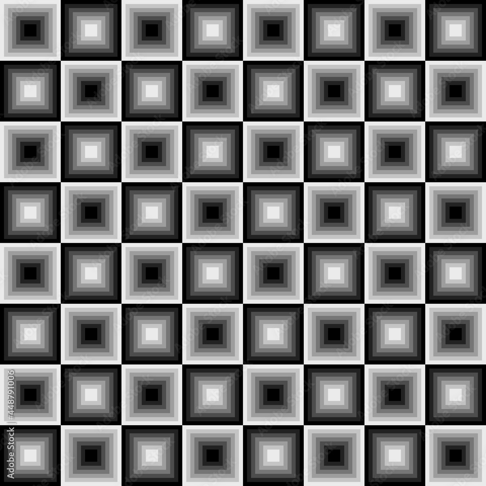 Black and white gradiant squares. Vector checker cells. From black to ...
