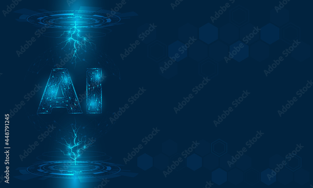 Artificial Intelligence (AI) digiatl background.Futuristic hi ...