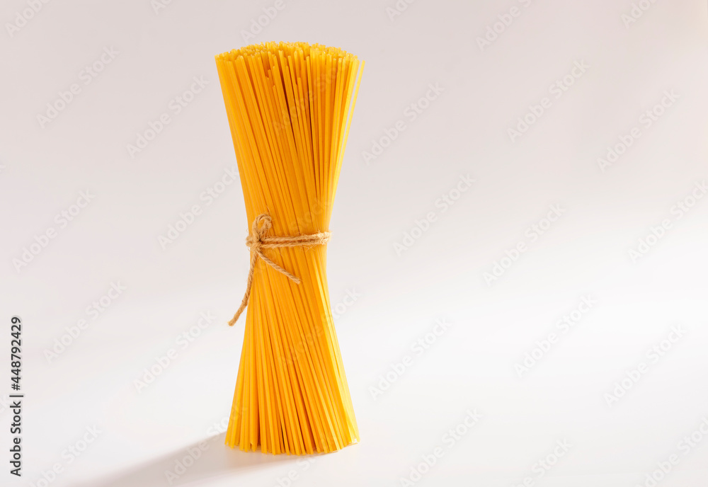 Top view of a bunch of bucatini or perciatelli - pasta, spaghetti on a ...