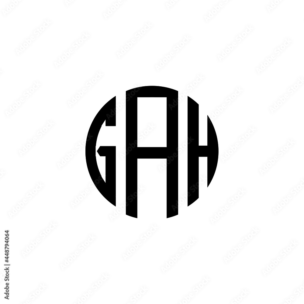 GRH letter logo design. GRH letter in circle shape. GRH Creative three ...