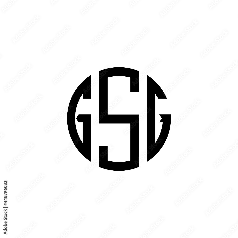 GSG letter logo design. GSG letter in circle shape. GSG Creative three ...